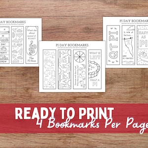 Pi Day Printable Bookmarks / STEM Coloring Pages / Math Bookmark Set - Etsy