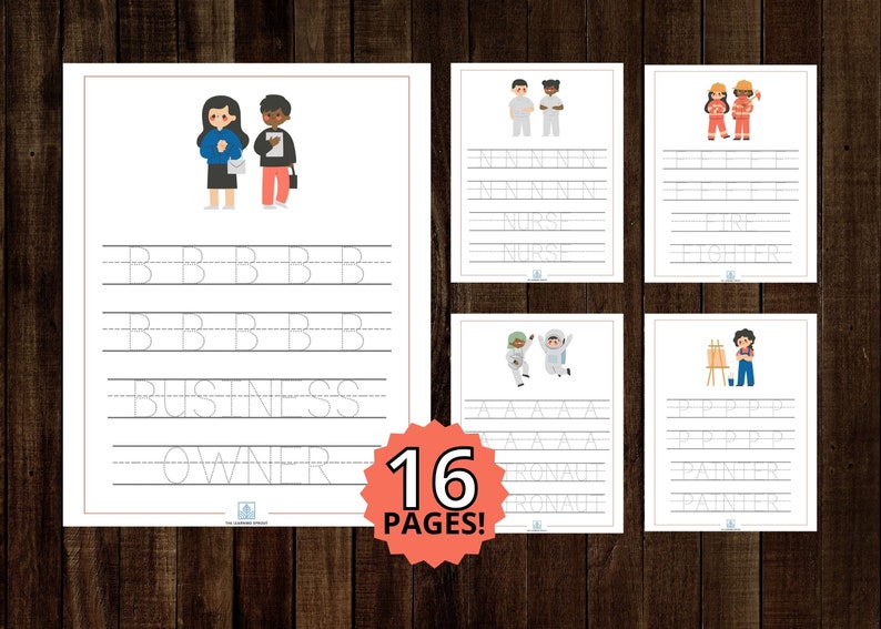 Community Helpers Tracing Preschool Worksheets / Jobs Handwriting ...