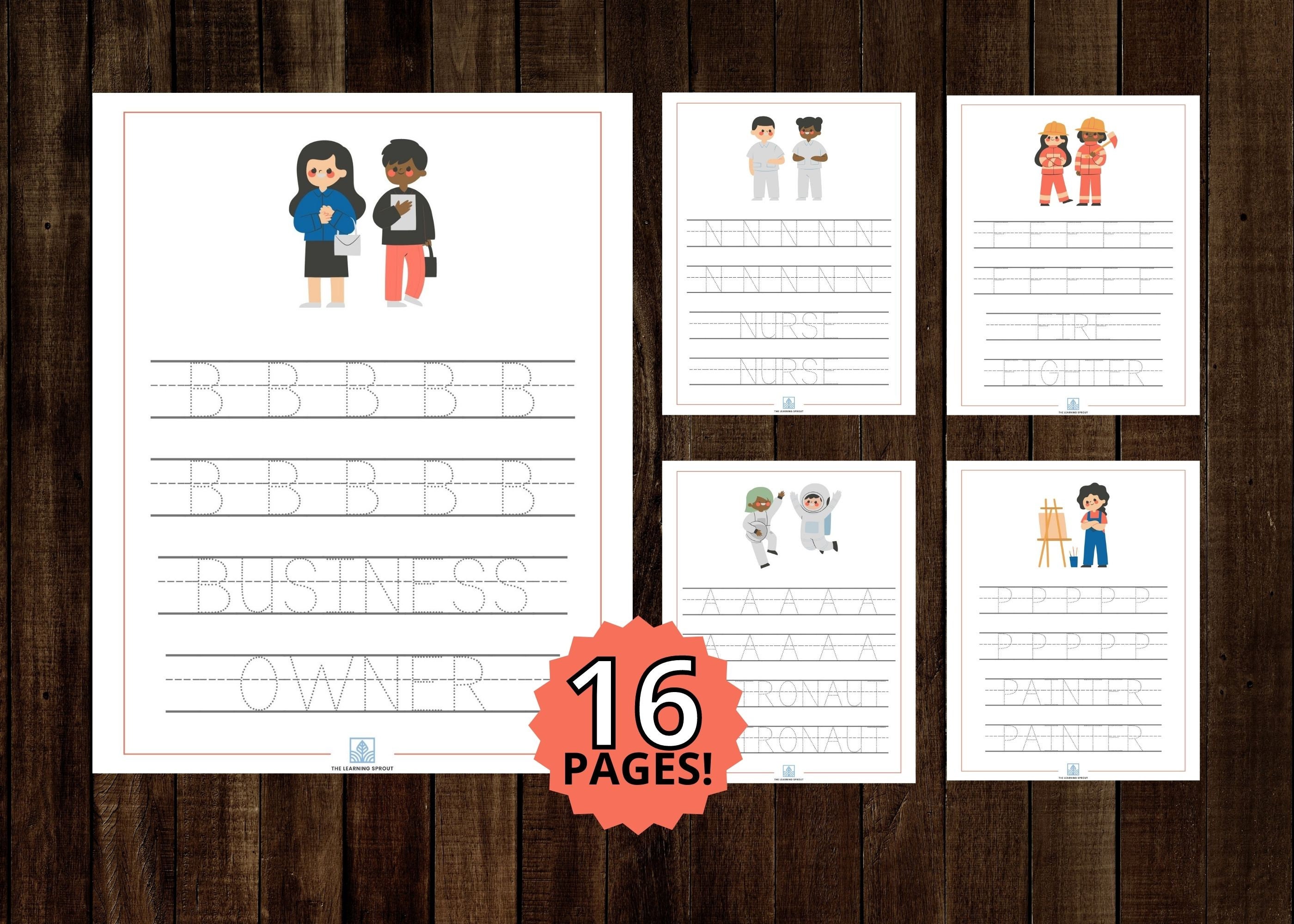 Community Helpers Tracing Preschool Worksheets / Jobs Handwriting ...