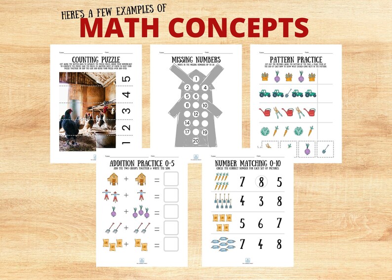 Farm Activity Pack / Quiet Book / Preschool Worksheets | Etsy