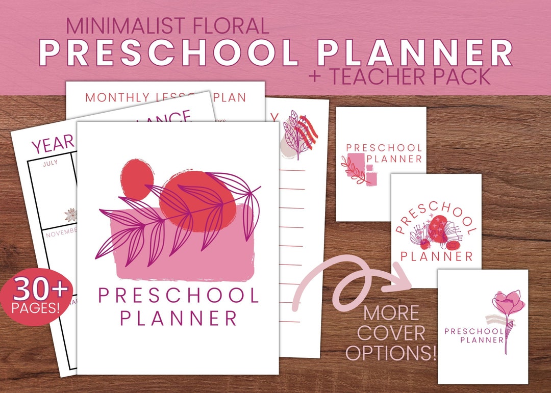 Floral Preschool Teacher Planner Pre K Academic Planner Printable ...