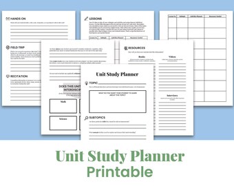 Unit Study Lesson Plan Daily, Weekly Planner Homeschool Planner ...