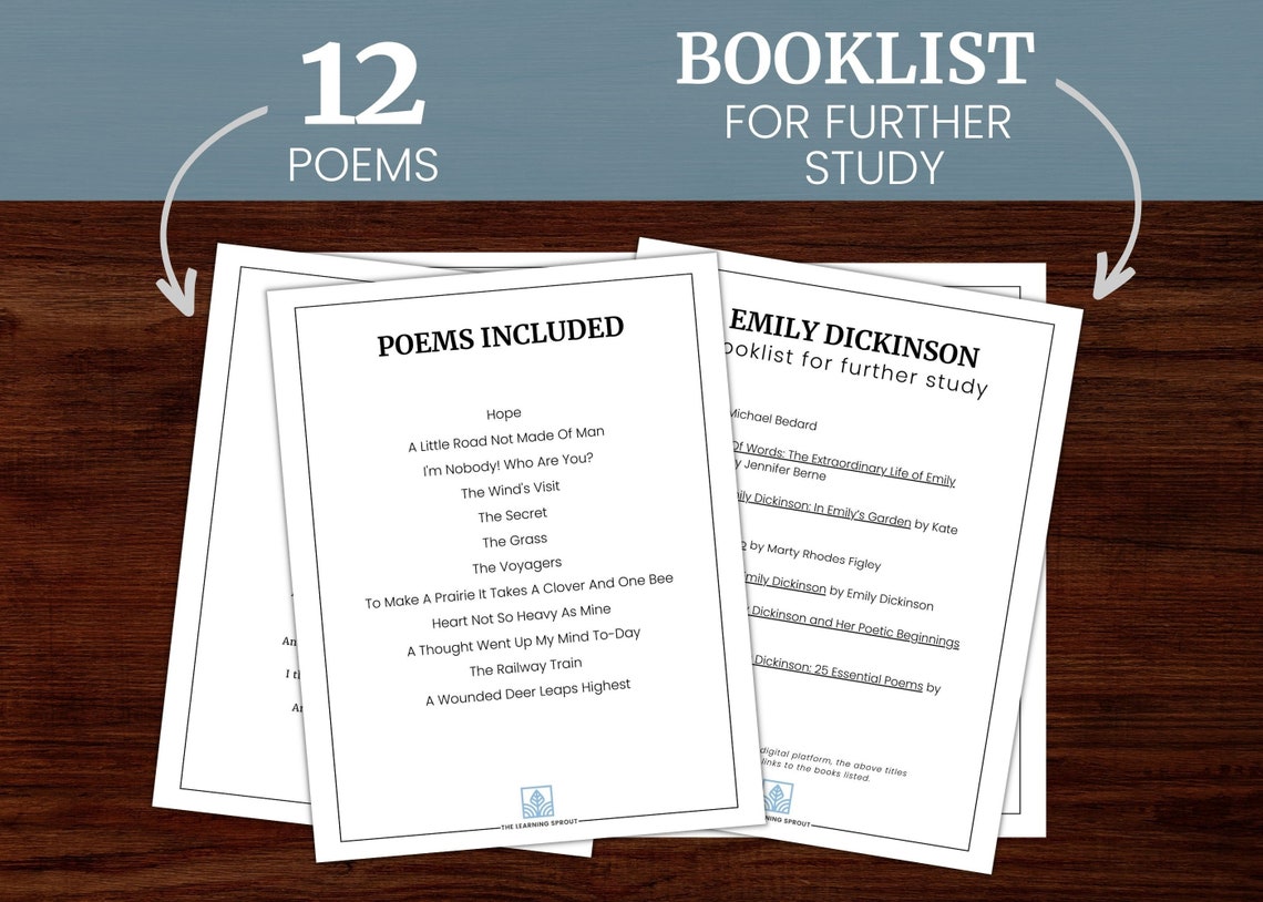 Emily Dickinson Poetry Copywork / Poem Handwriting / Penmanship ...