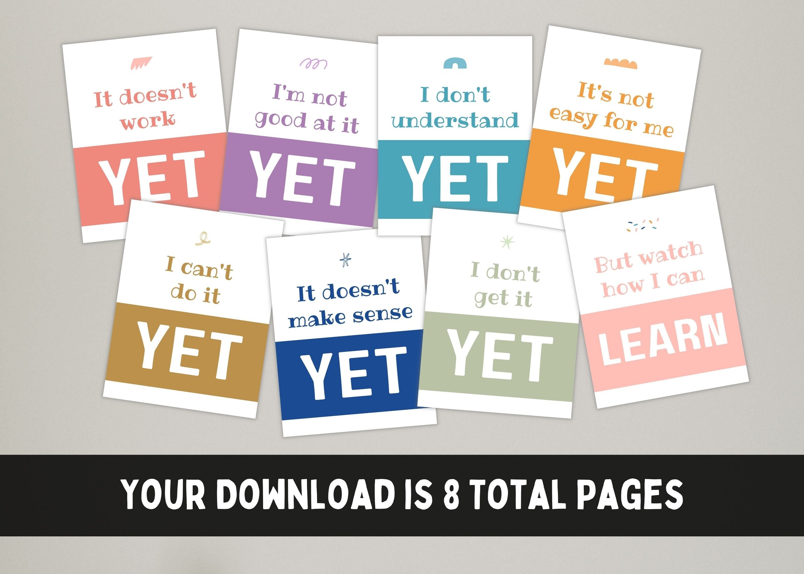 Motivational Educational Prints / Growth Mindset Printable / Power of ...