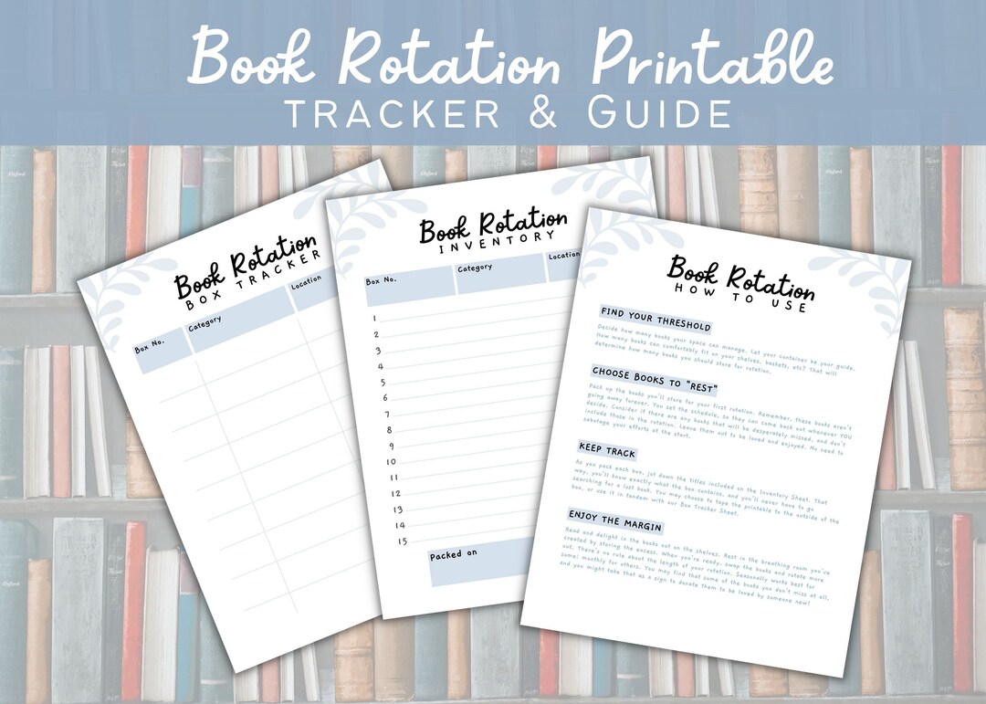 Book Rotation Tracker / Homeschool Planner Book Inventory / Printable ...