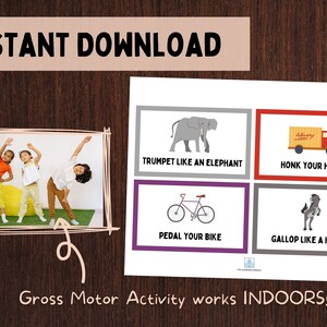 Printable Movement Cards / Gross Motor Activity / Preschool Flash Cards ...