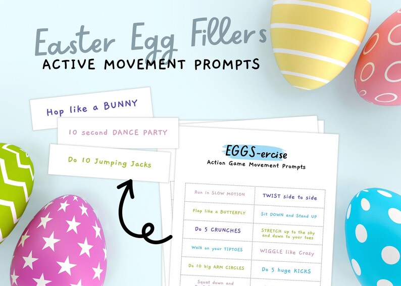 Printable Easter Movement Cards / Spring Gross Motor Activity ...