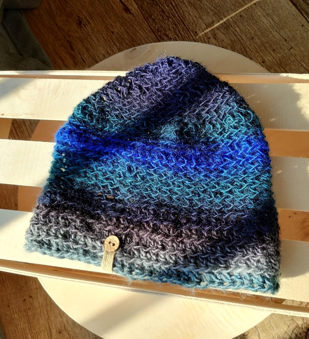 Wool Hat Men Blue Hat Men Crochet Hat Men Blue Gradient Hat Men Blue ...