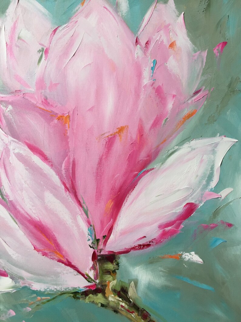 Spring Magnolia I - Abstract Impression Original Wrapped Giclee Print ...