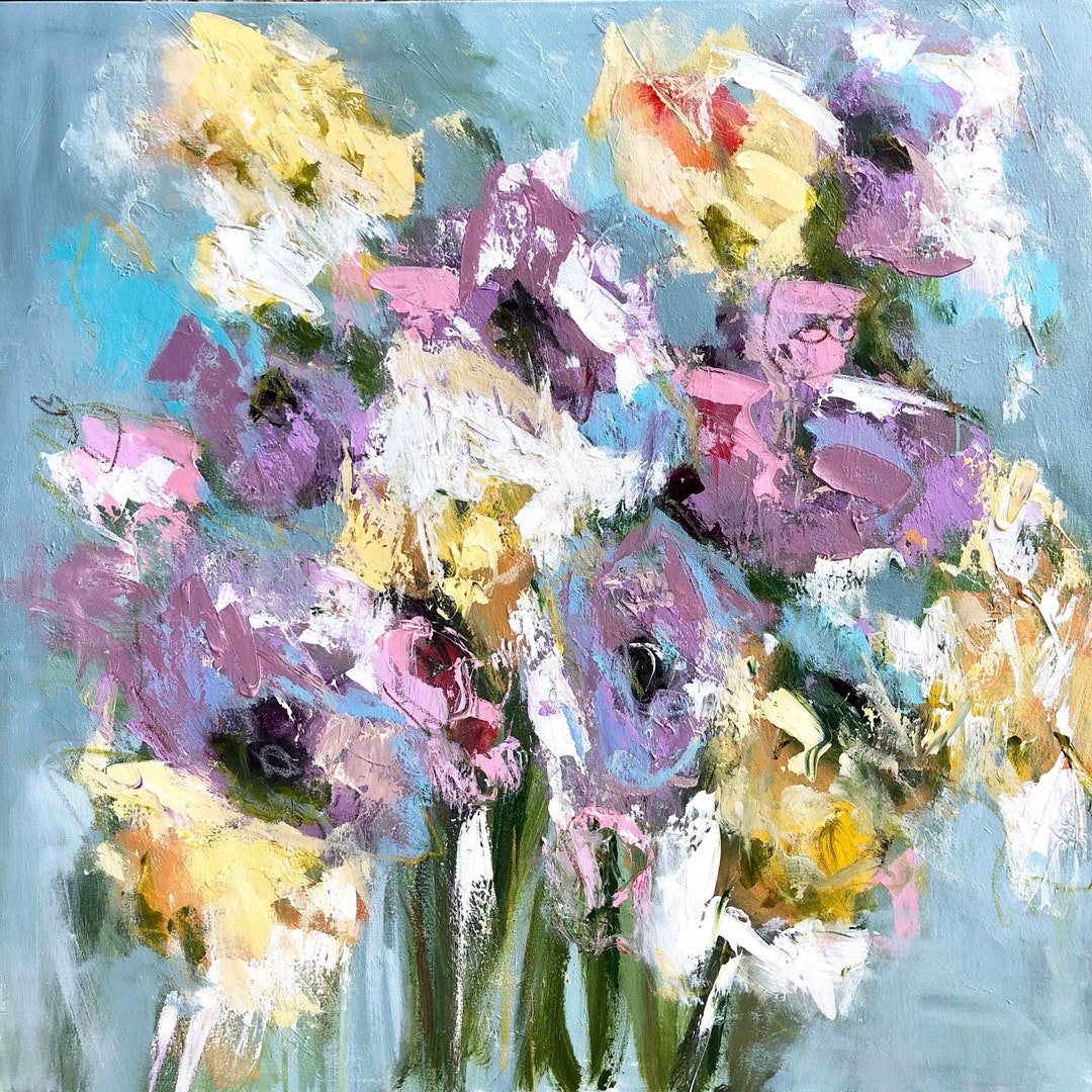 Floral Abstract Wall Art, Floral Painting, Abstract Floral Print ...