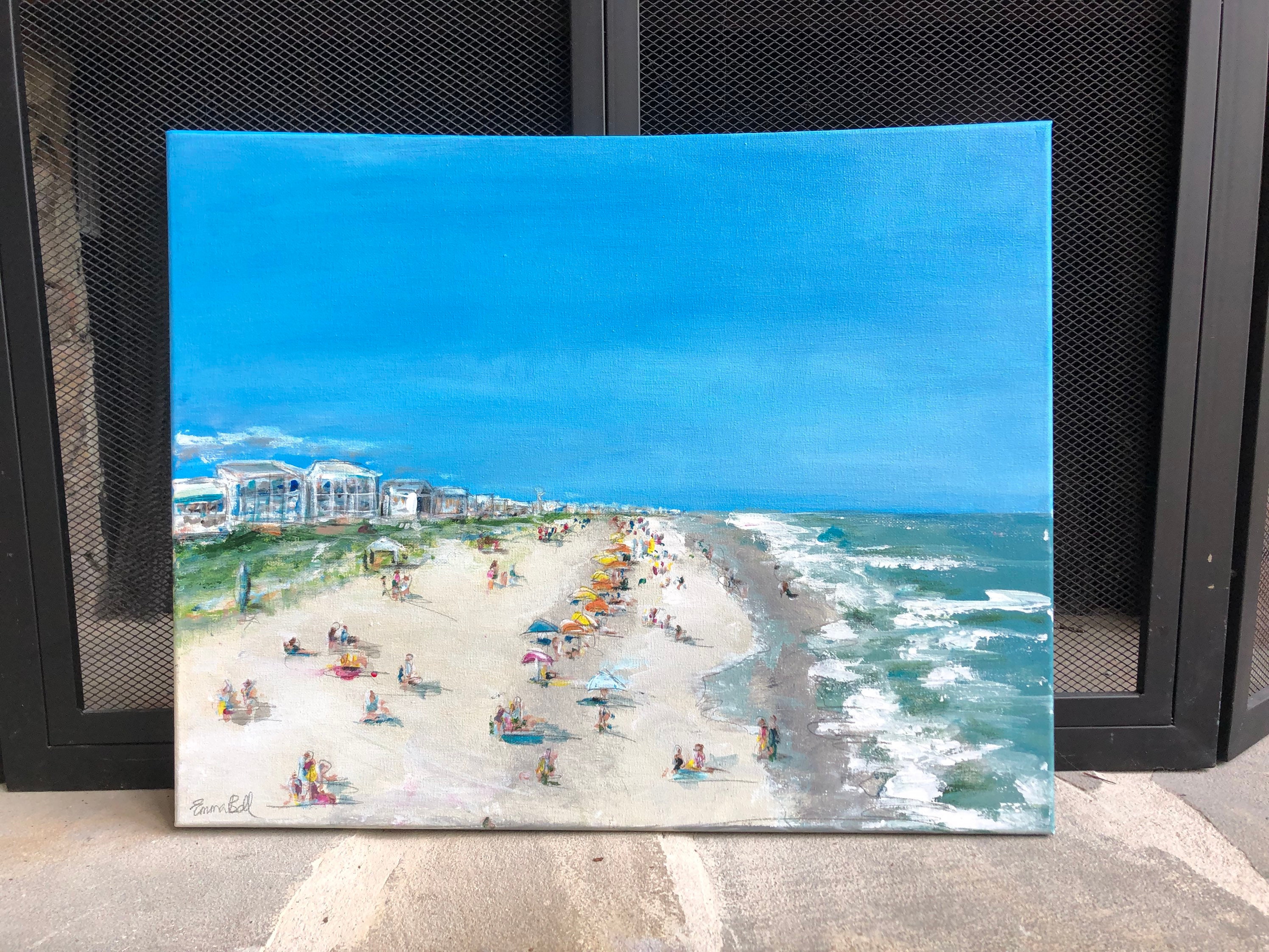 Beach Scene Canvas Painting 16x20 Beach Life Ocean Photography, Beach ...