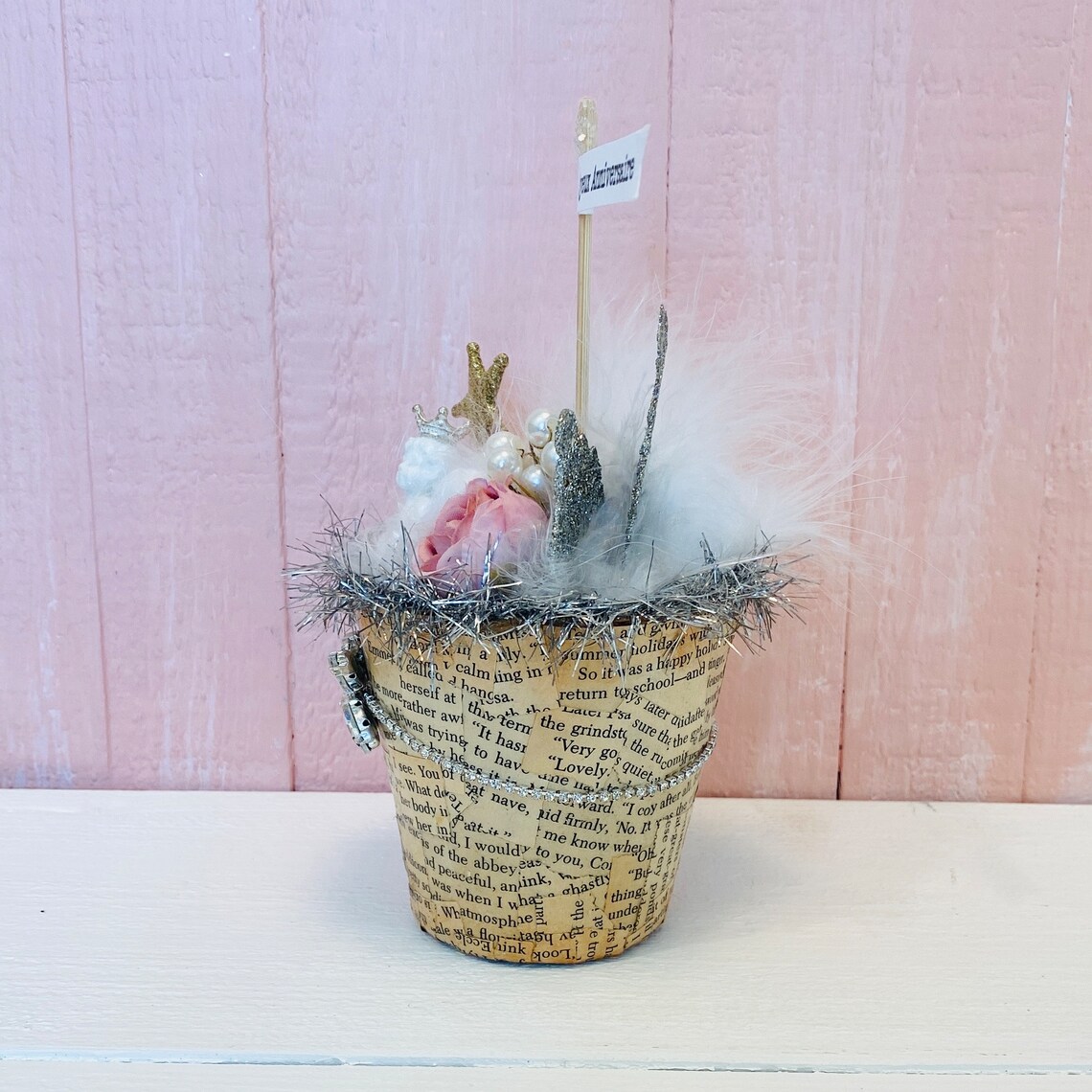 Altered Peat Pot Joyeux Anniversaire French Happy Birthday - Etsy