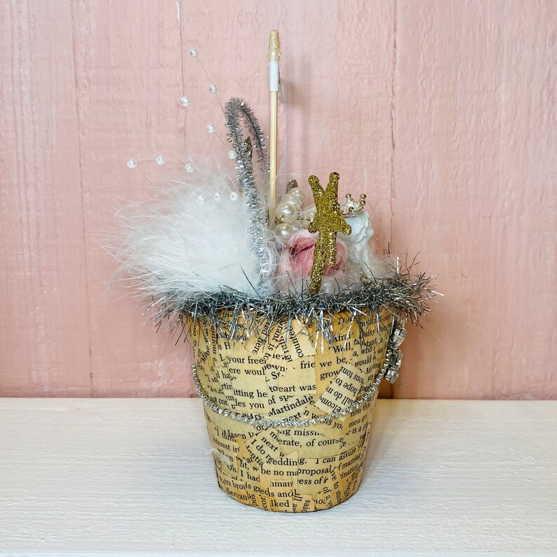 Altered Peat Pot Joyeux Anniversaire French Happy Birthday Vintage ...