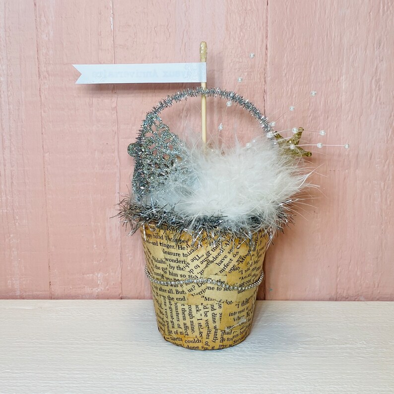 Altered Peat Pot Joyeux Anniversaire French Happy Birthday Vintage ...