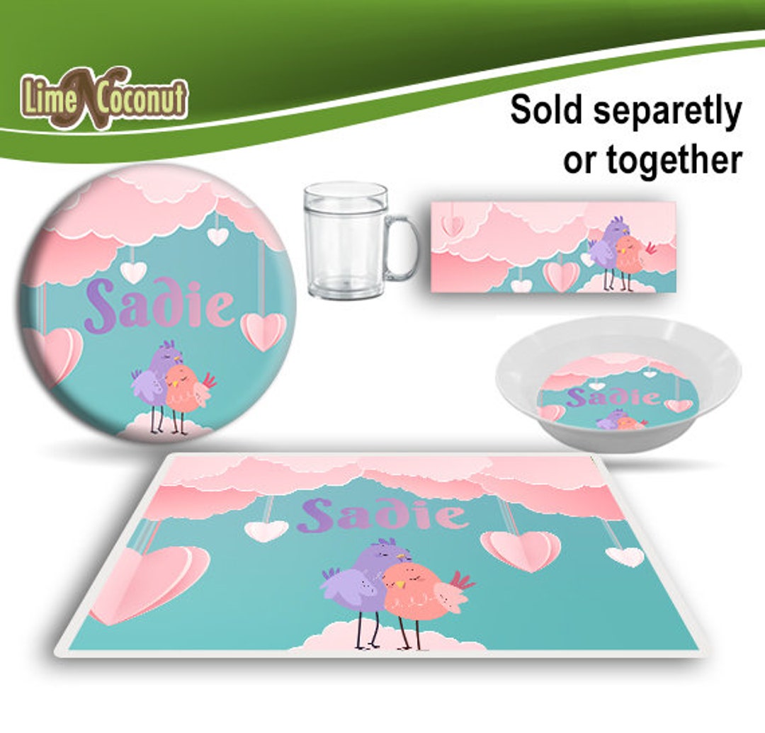 Baby Valentines Day Dinnerware Set, Children's Valentine Placemat, Kids ...