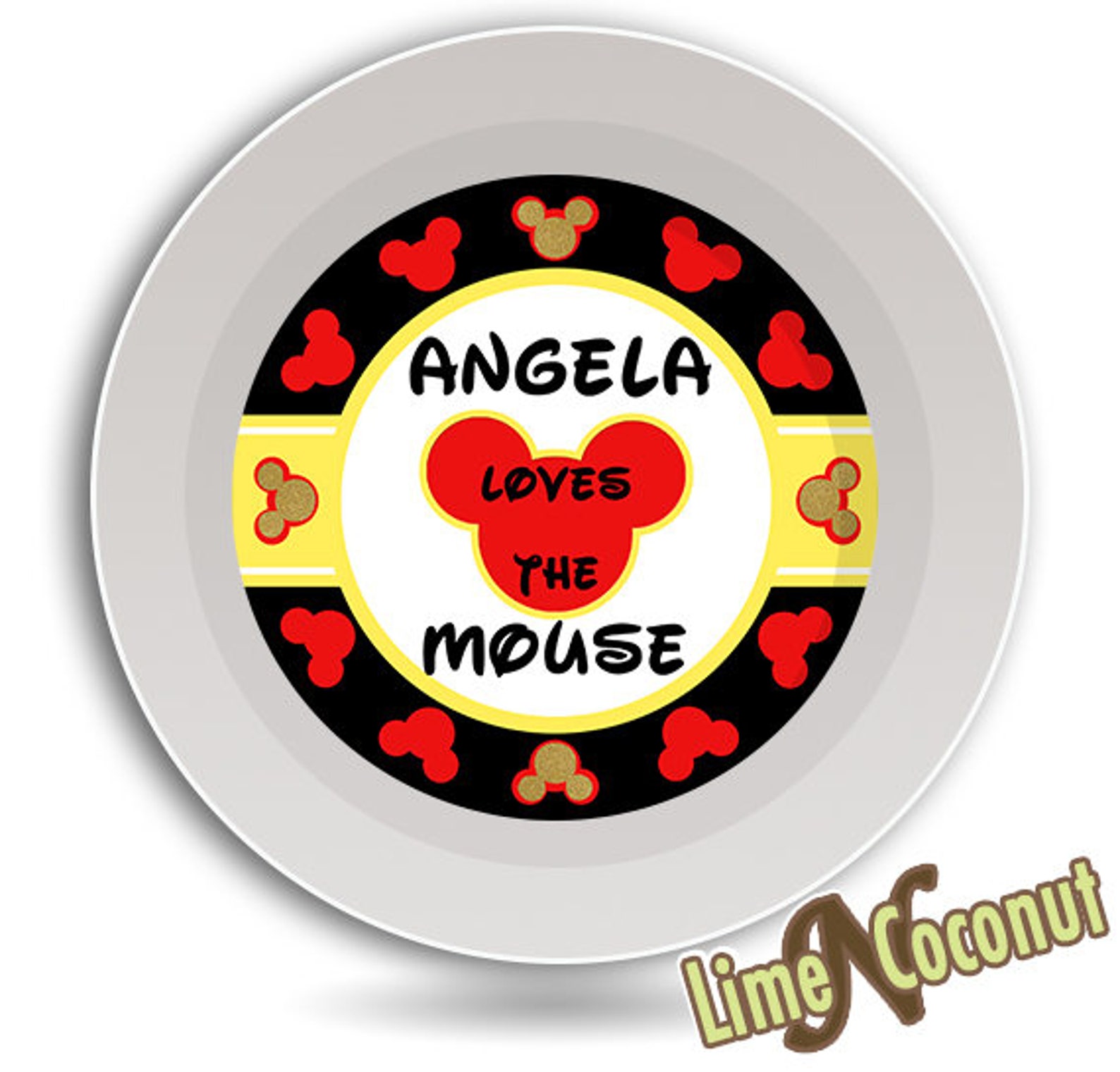 Mickey the Mouse Inspired Plate, Childrens Dinnerware, Kids Tableware ...