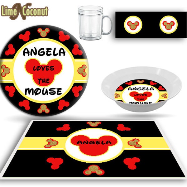 Mickey Mouse Dinnerware Set - Etsy