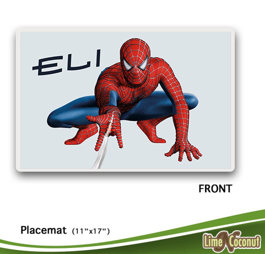 Spider-man Inspired Placemat, Kids Superhero Tableware,childrens ...