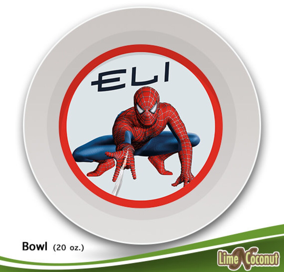 Spider-man Inspired BOWL, Melamine Spiderman Dish, Kids Tableware, Baby ...