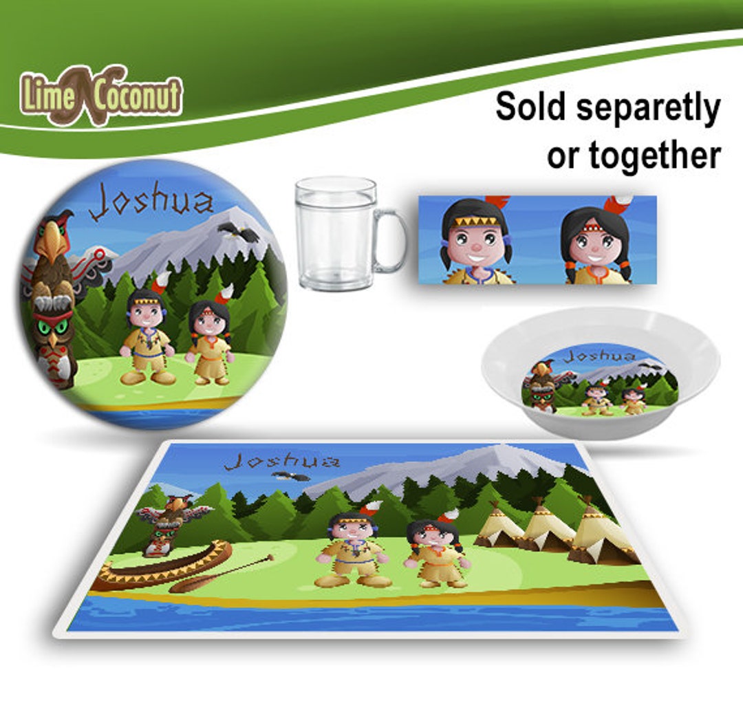Native American Inspired Dinnerware Set Baby Name Dish Set - Etsy