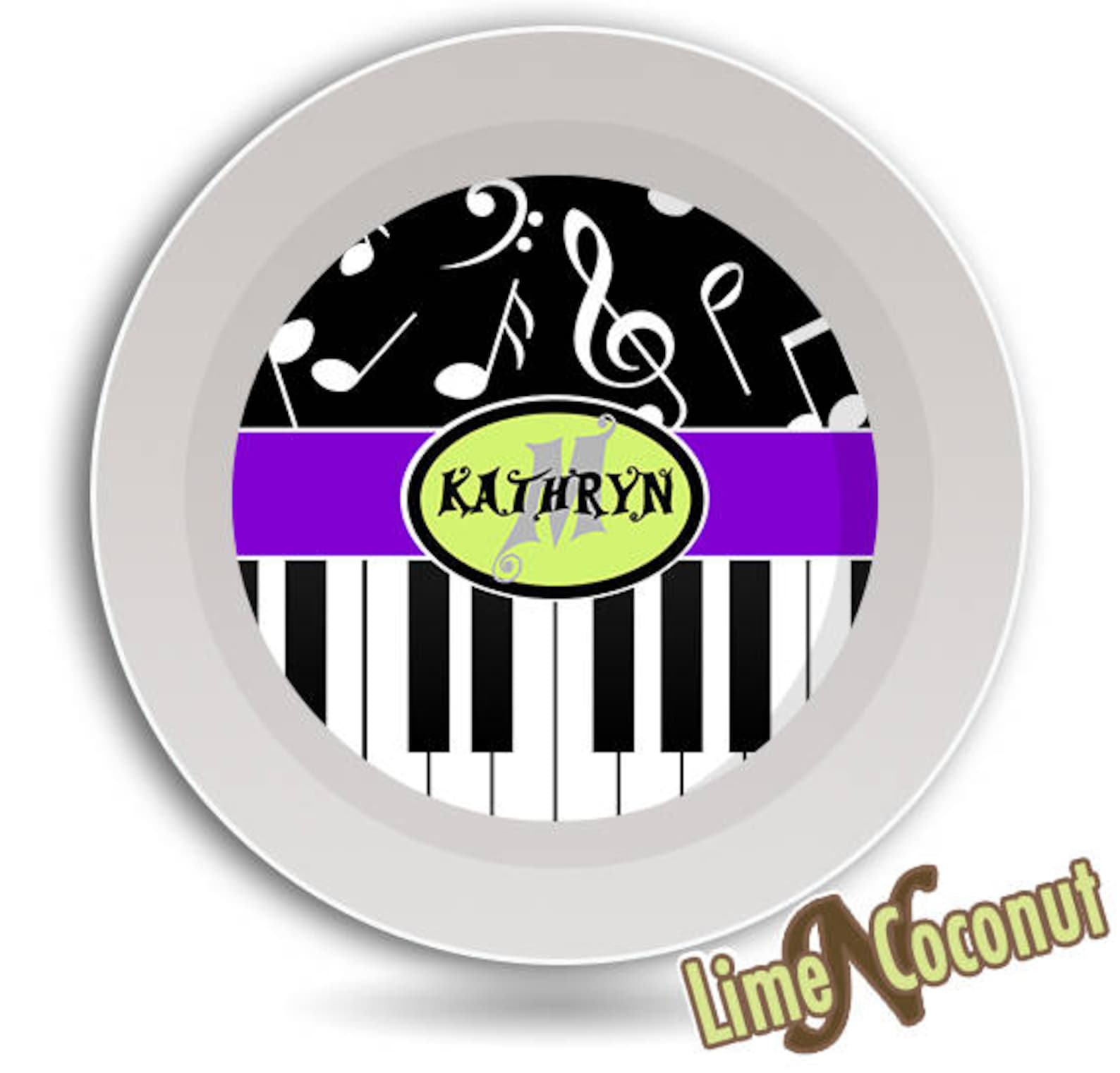 Music Note Kids BOWL, Music Plate, Dish Set, Kids Tableware, Musician ...