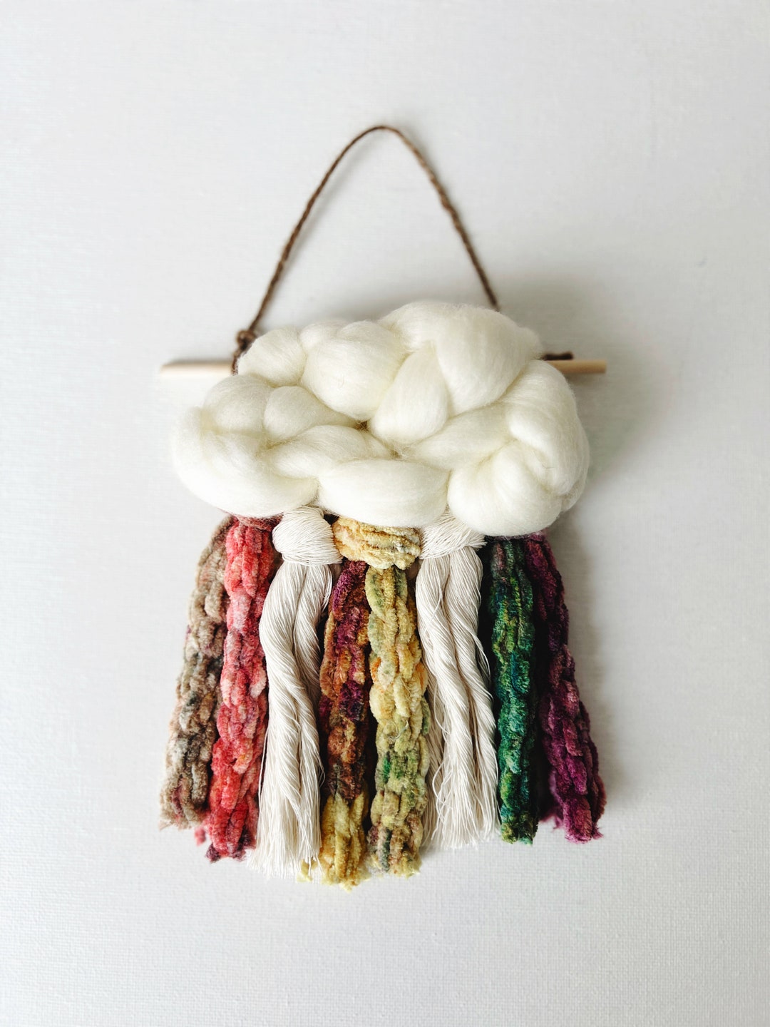 Charming Mini Cloud Woven Wall Art, Handcrafted Fiber Wall Hanging ...