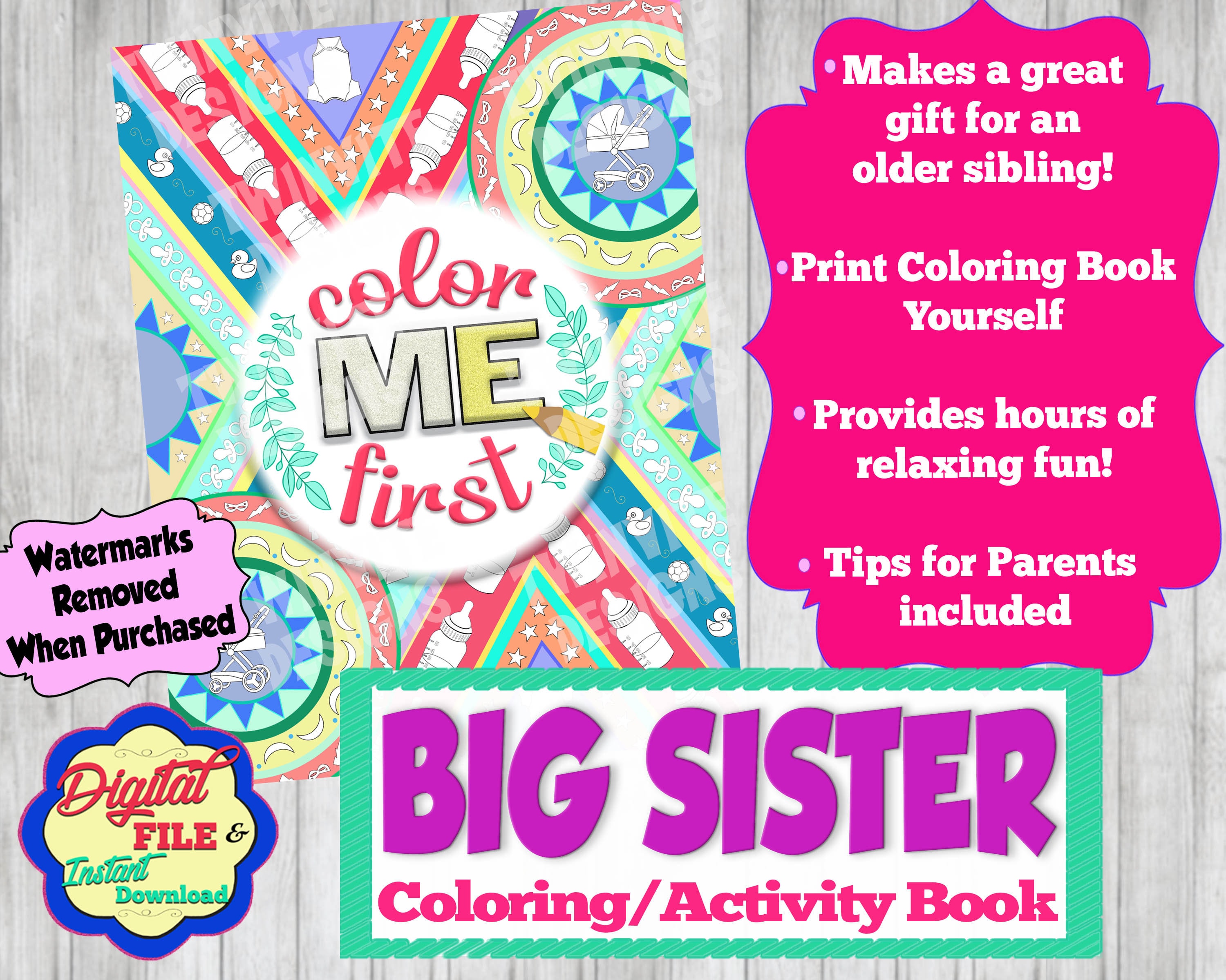Big Sister to My Baby Brother Coloring and Activity Book, Becoming a ...