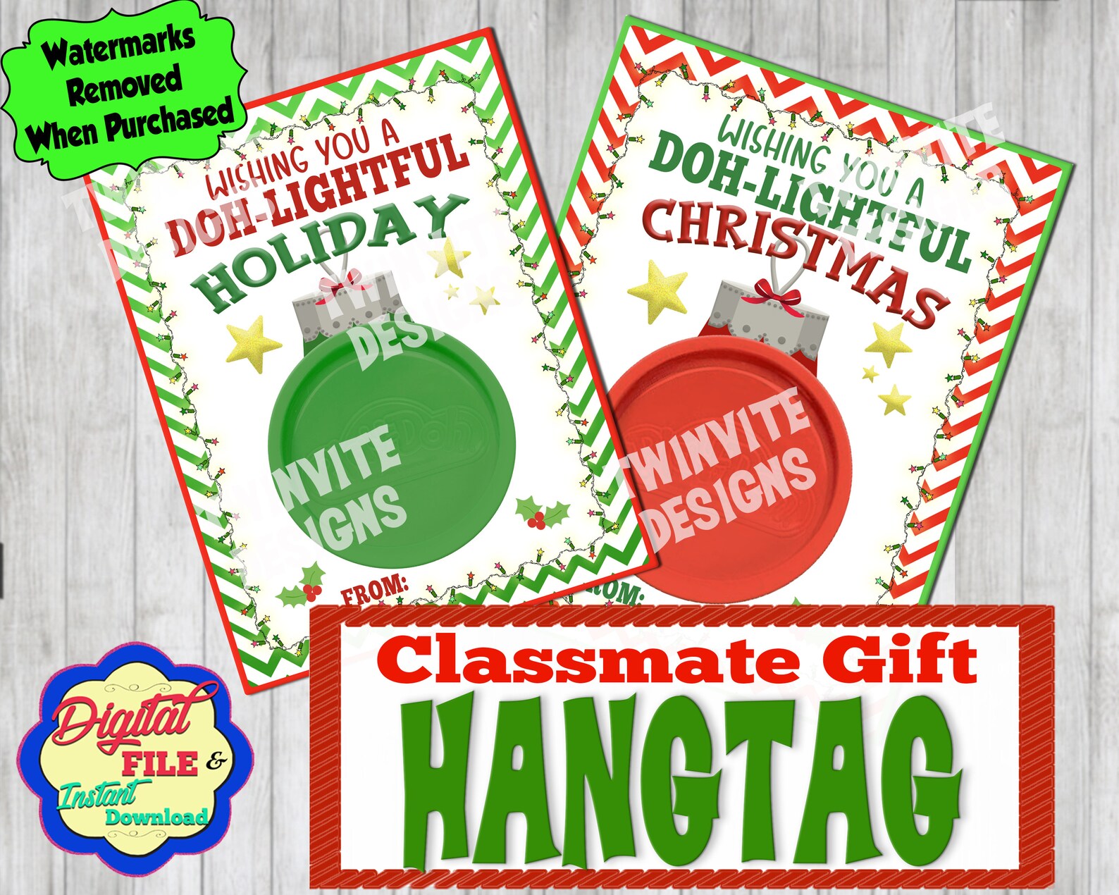 Christmas Holiday Hangtag Wishing You a Dohlightful Xmas - Etsy