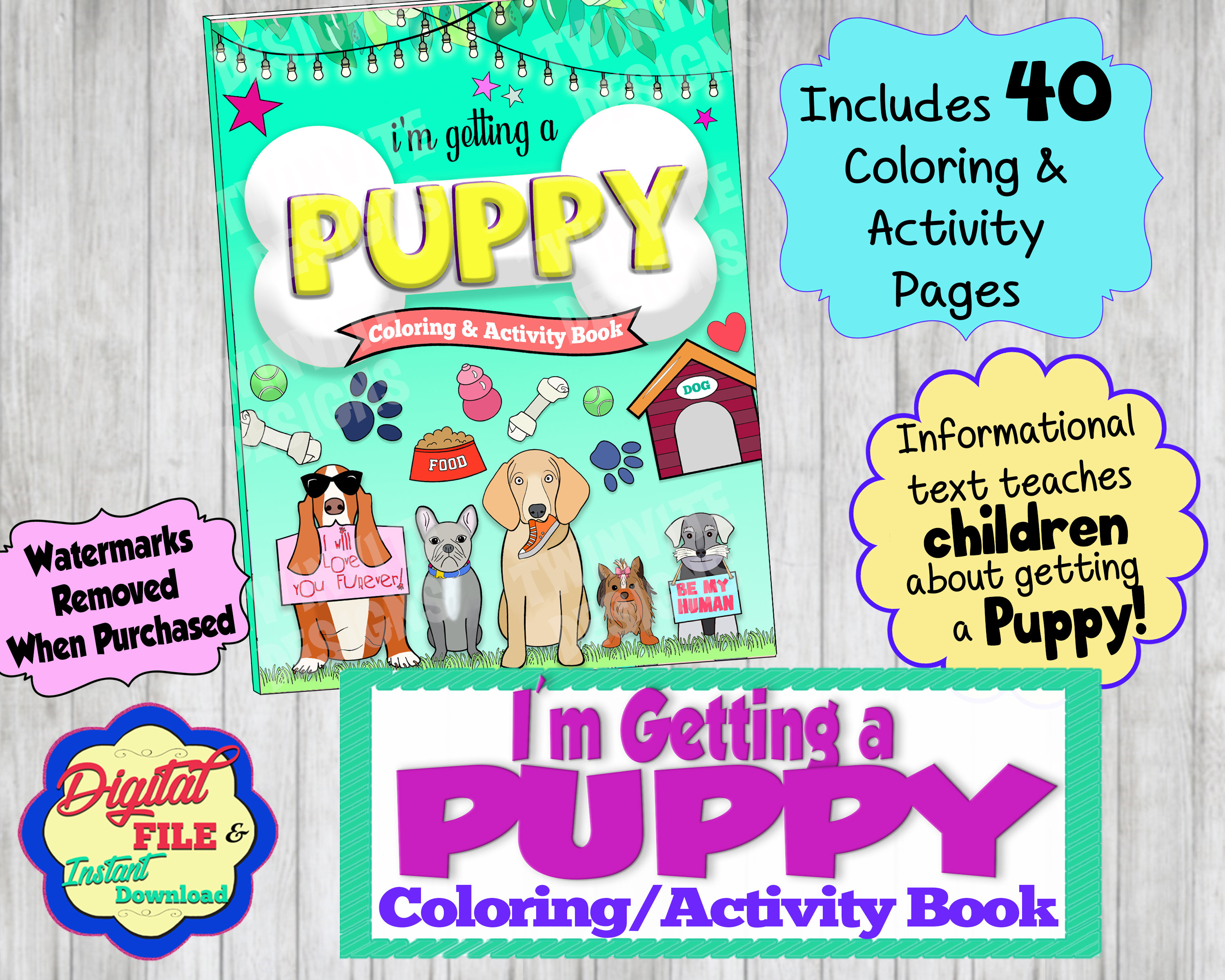 Im Getting a Puppy Coloring and Activity Book, New Dog Gift, My First ...