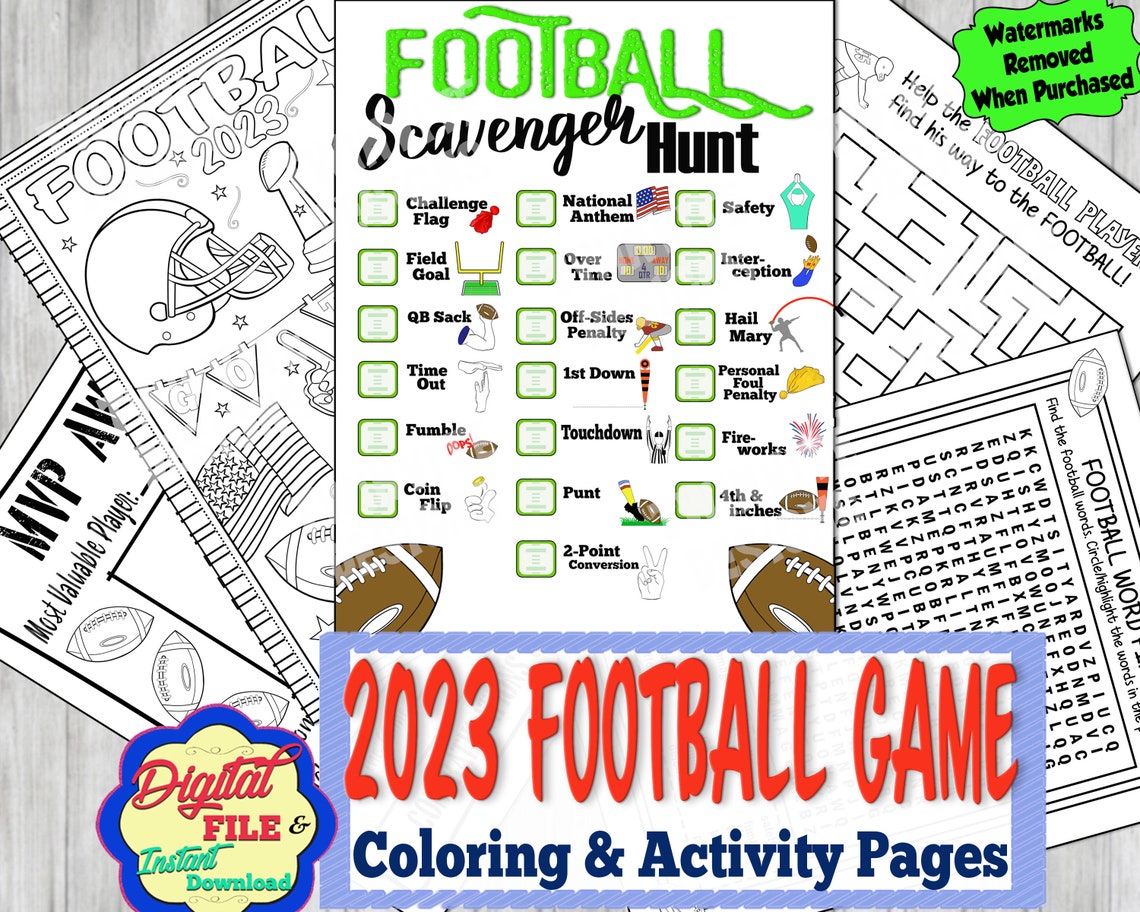 Football Coloring and Activity Pages 2023 Final Game - Etsy