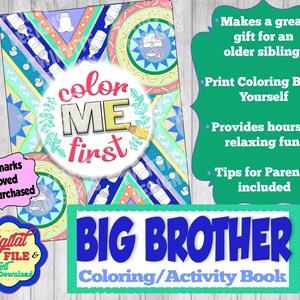 Big Brother to My Baby Sister Coloring and Activity Book, Becoming a ...
