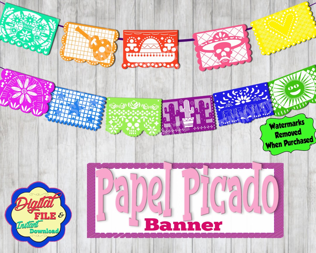 Mexican Party Banner, Fiesta Garland, Papel Picado, Mexico Theme ...