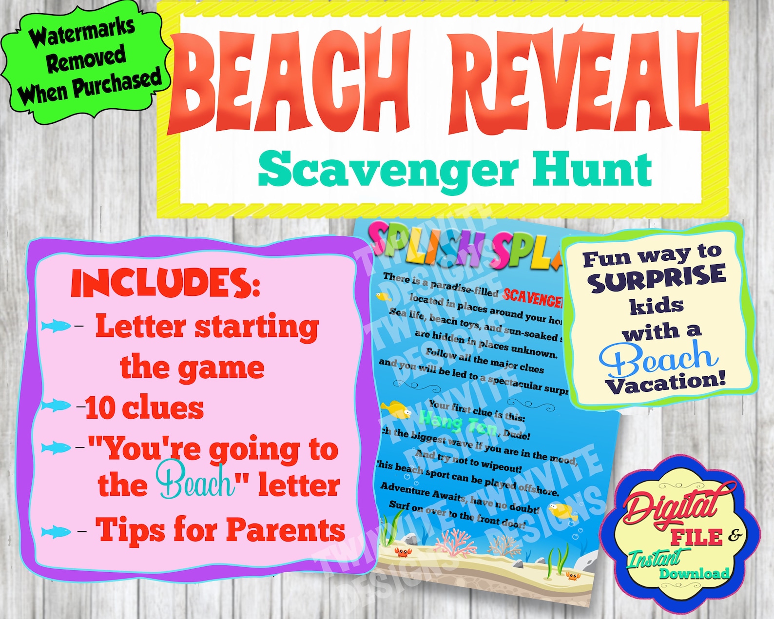 Beach Trip Scavenger Hunt, Vacation Reveal, You’re Going to the Beach ...