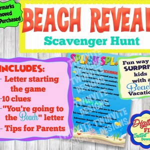 Beach Trip Scavenger Hunt, Vacation Reveal, You’re Going to the Beach ...