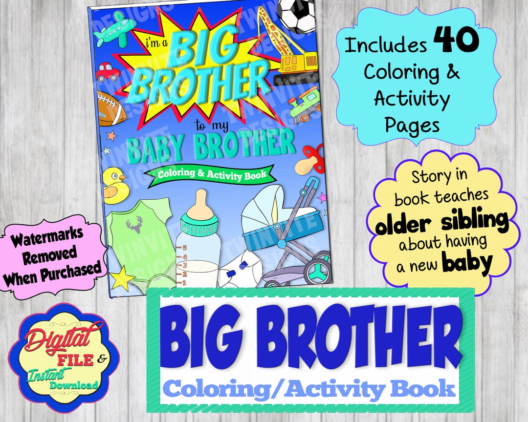 Big Brother to My Baby Brother Coloring and Activity Book, Becoming a ...