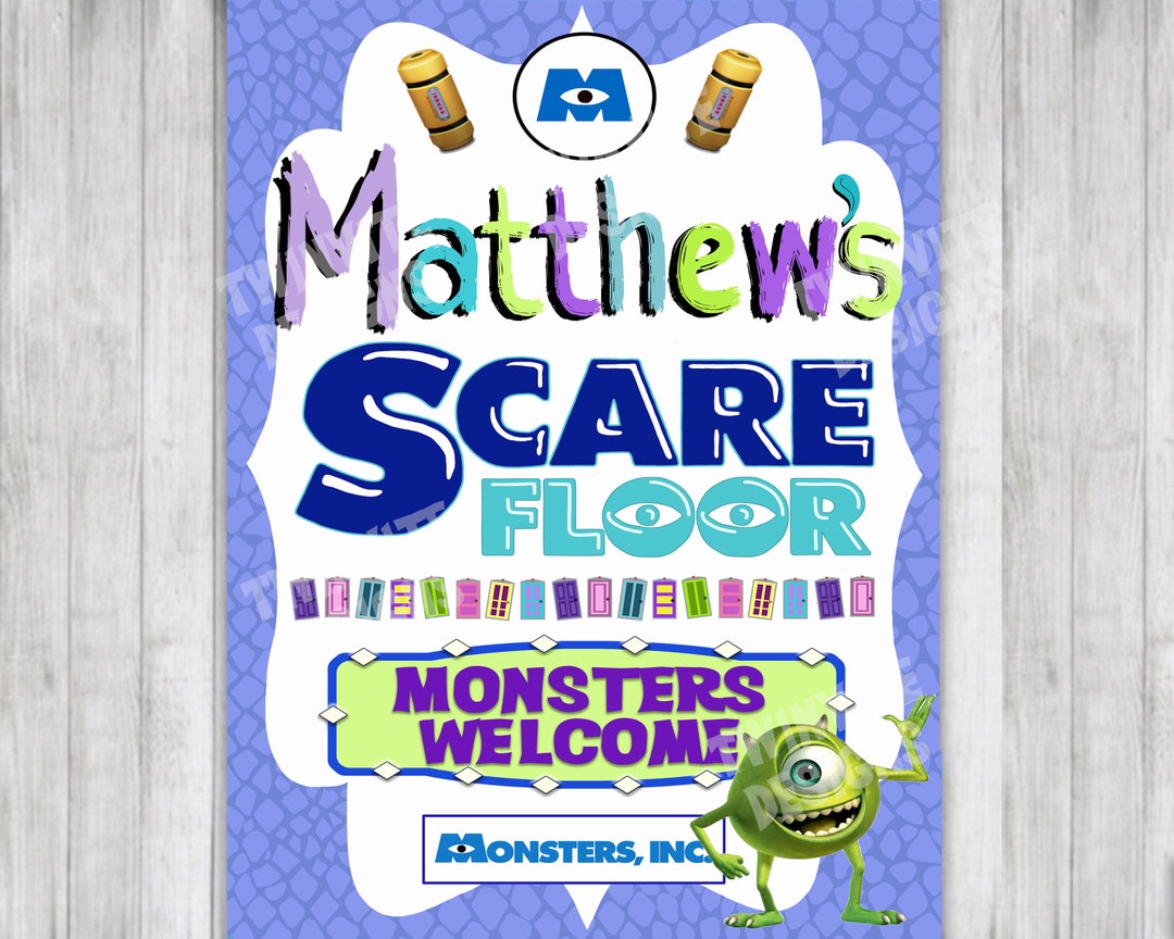 Monsters Inc Birthday / Monsters Inc Party / Monsters Inc Welcome Sign ...