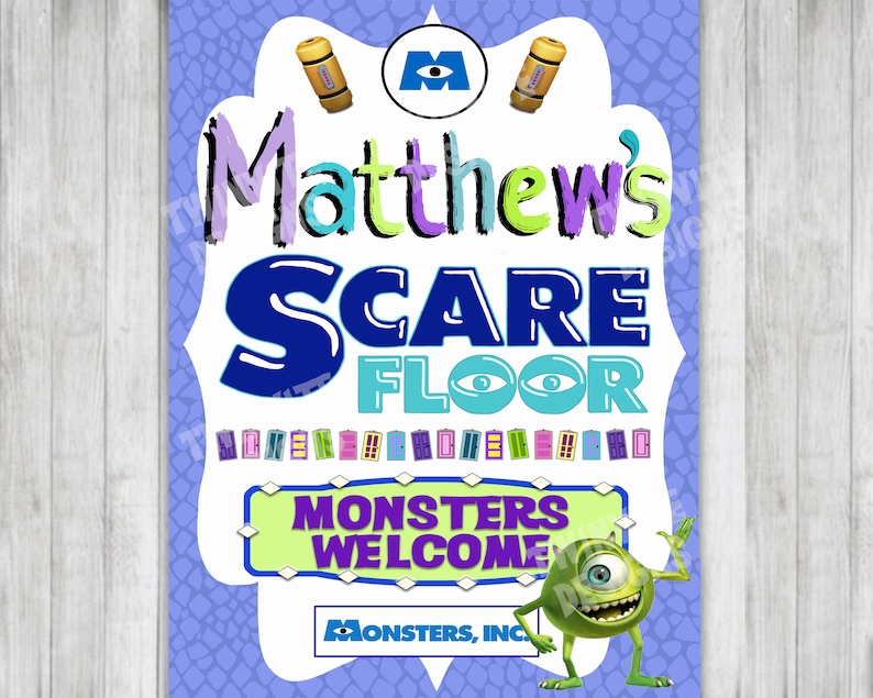 Monsters Inc Birthday / Monsters Inc Party / Monsters Inc Welcome Sign ...