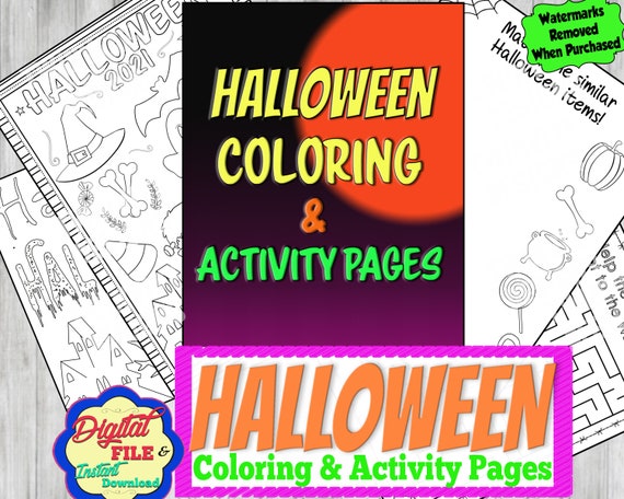 Halloween Coloring and Activity Pages 2021 Trick or Treat | Etsy