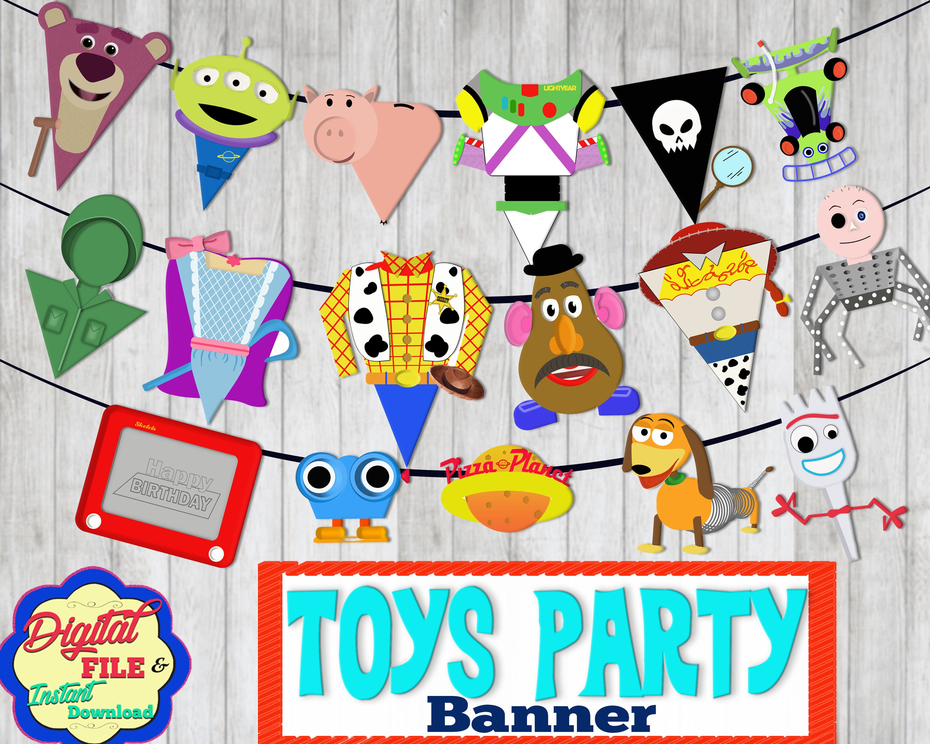 Toy Party Banner, Story Garland, Toys Themed Birthday, Woody ...