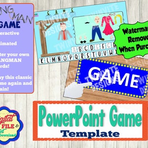 Hangman Powerpoint Game Template, Interactive, Virtual Learning, Zoom ...