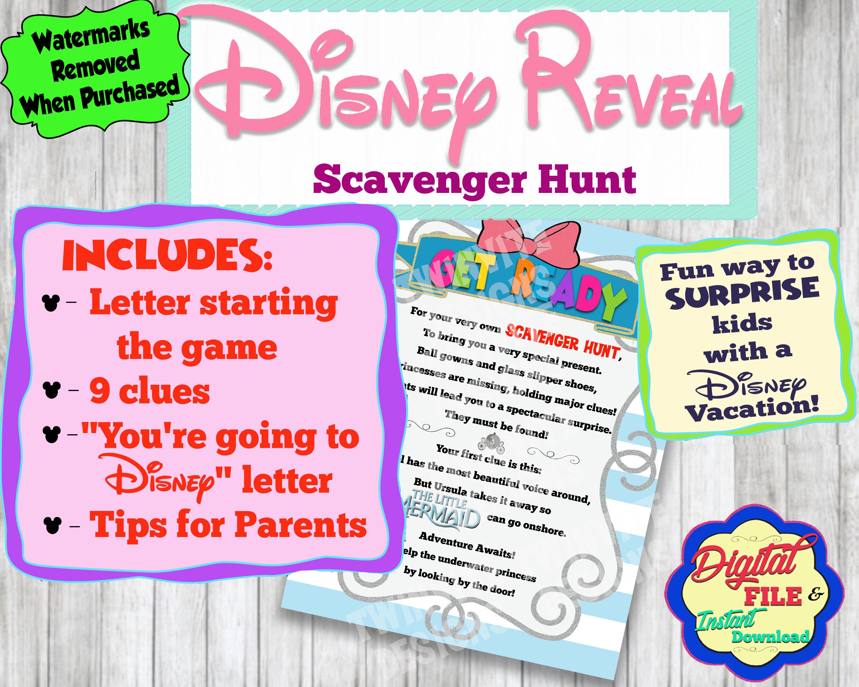 Princess Scavenger Hunt, Vacation Reveal, Treasure Hunt Clues, You’re ...
