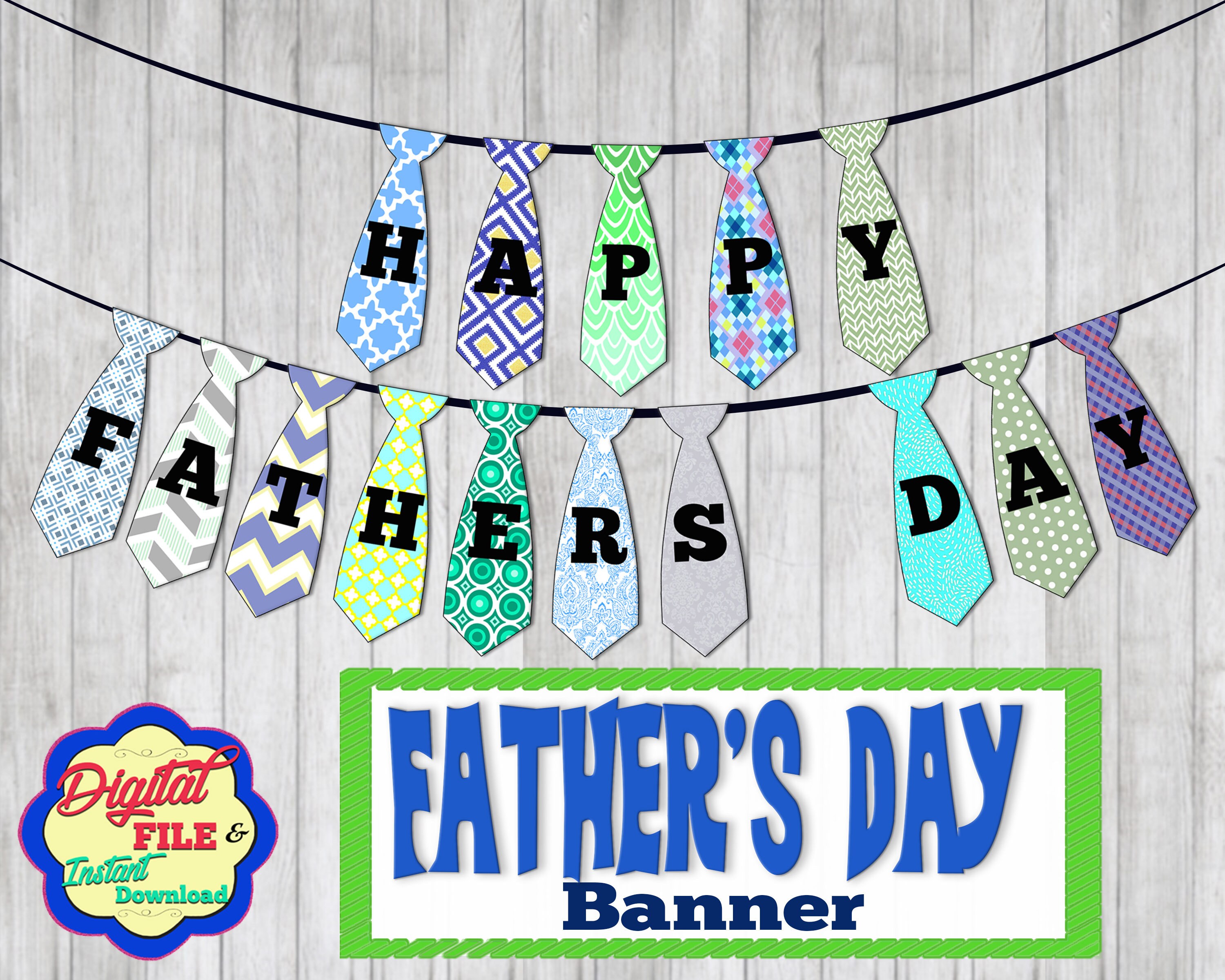 Fathers Day Banner, Necktie, Ties for Dad, Fathers Day Decorations ...