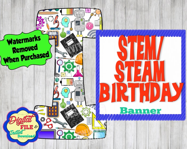 STEM Birthday Banner STEAM Garland Decoration for Kids - Etsy
