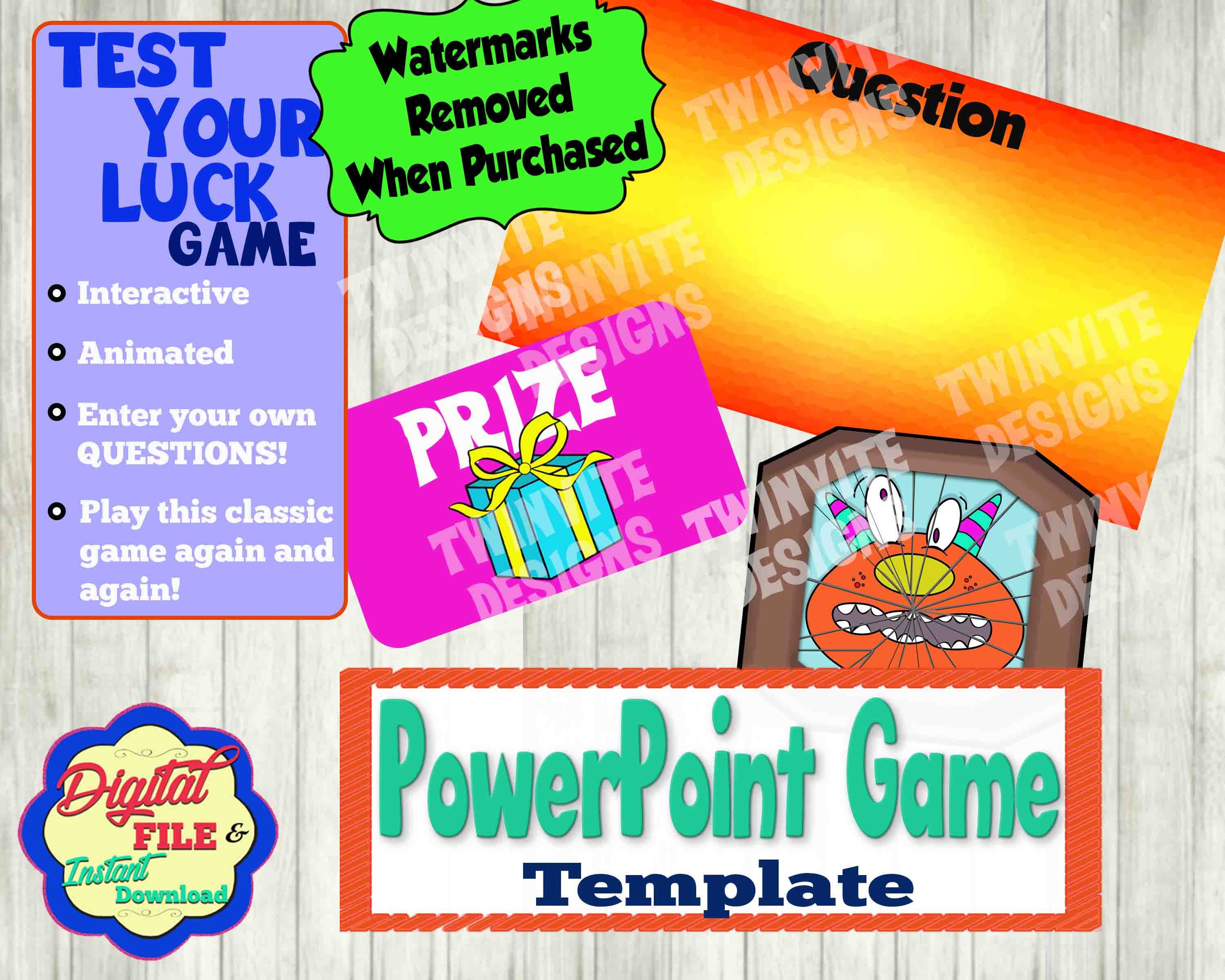 Test Your Luck Powerpoint Game Template, Interactive Game, Q&A Fun ...