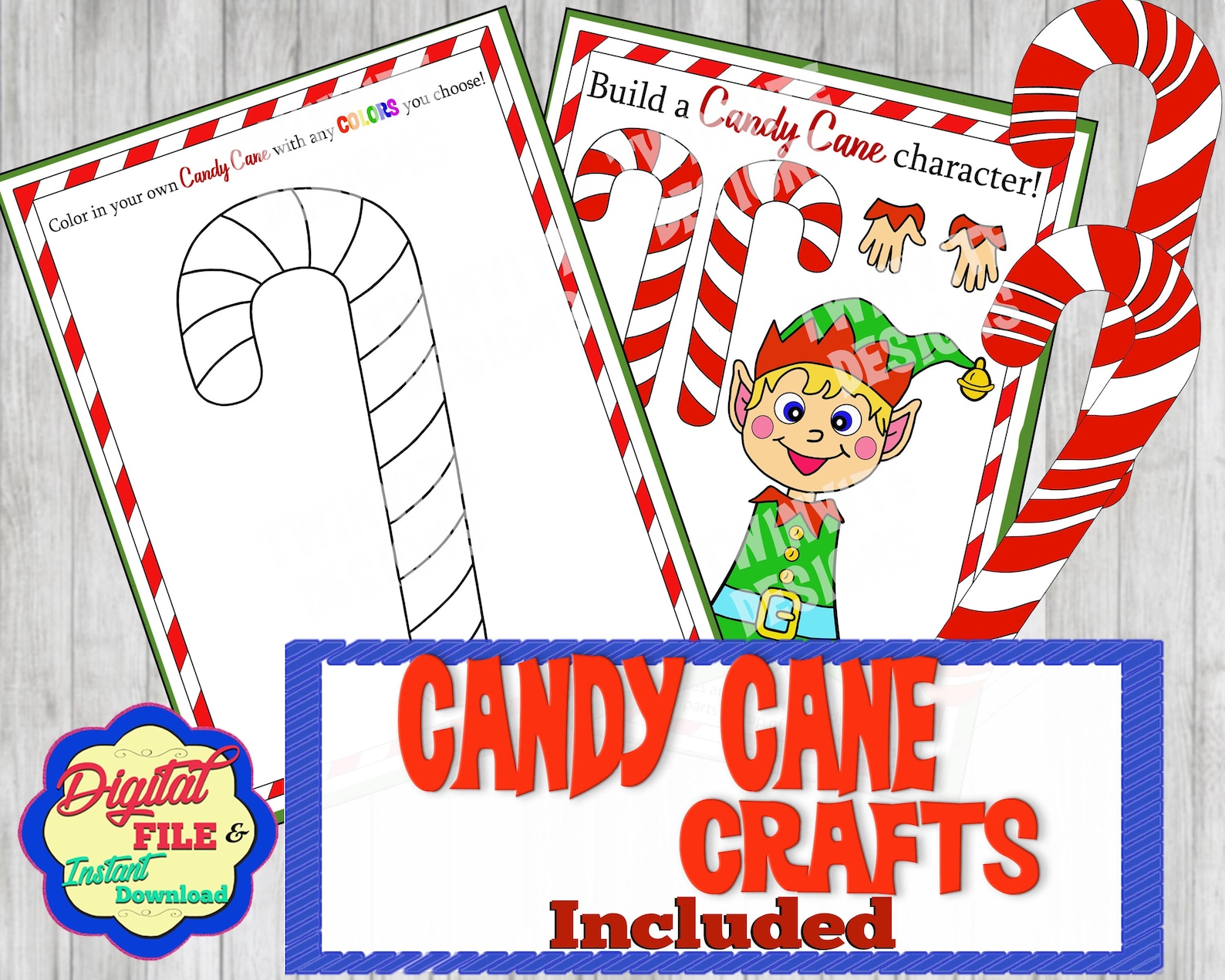 Candy Cane Flashlight Scavenger Hunt, Christmas Activity, Candy Cane ...
