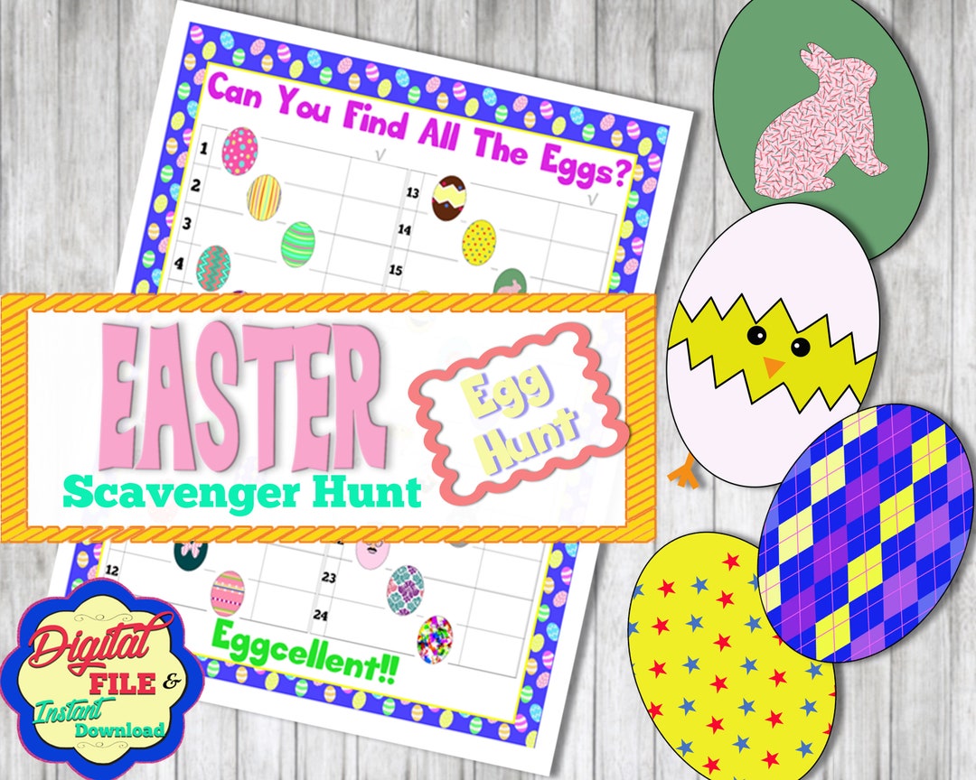 Neighborhood Egg Hunt, Easter Egg Scavenger Hunt, Can You Find All the ...