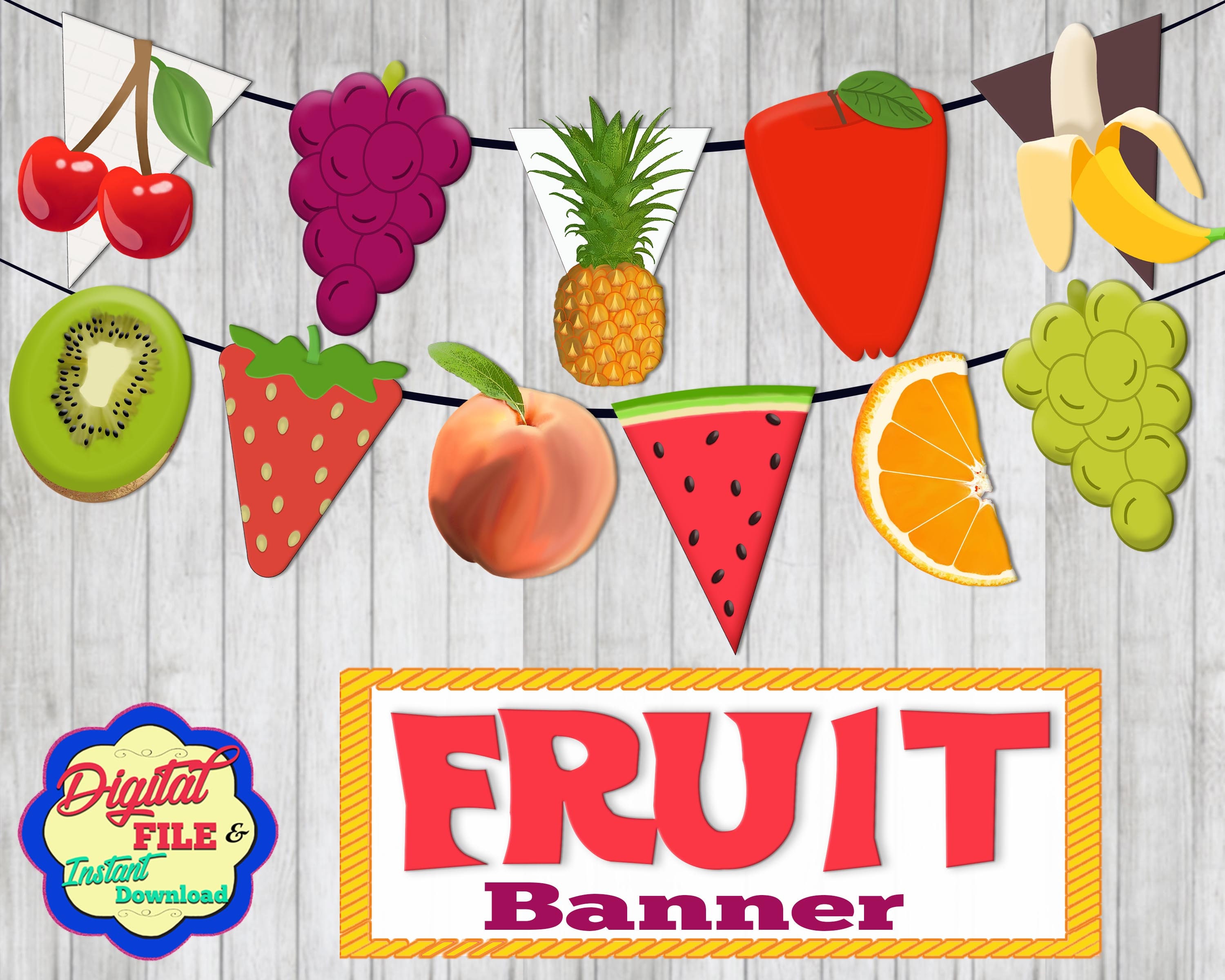 Fruit Birthday Banner Nutrition Produce Fruit Theme Gift - Etsy