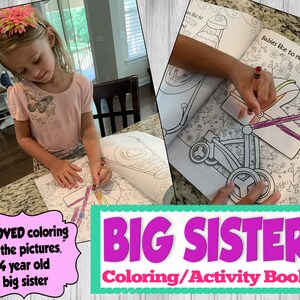 Big Sister Coloring & Activity Book, New Big Sister Gift, Big Sis and ...