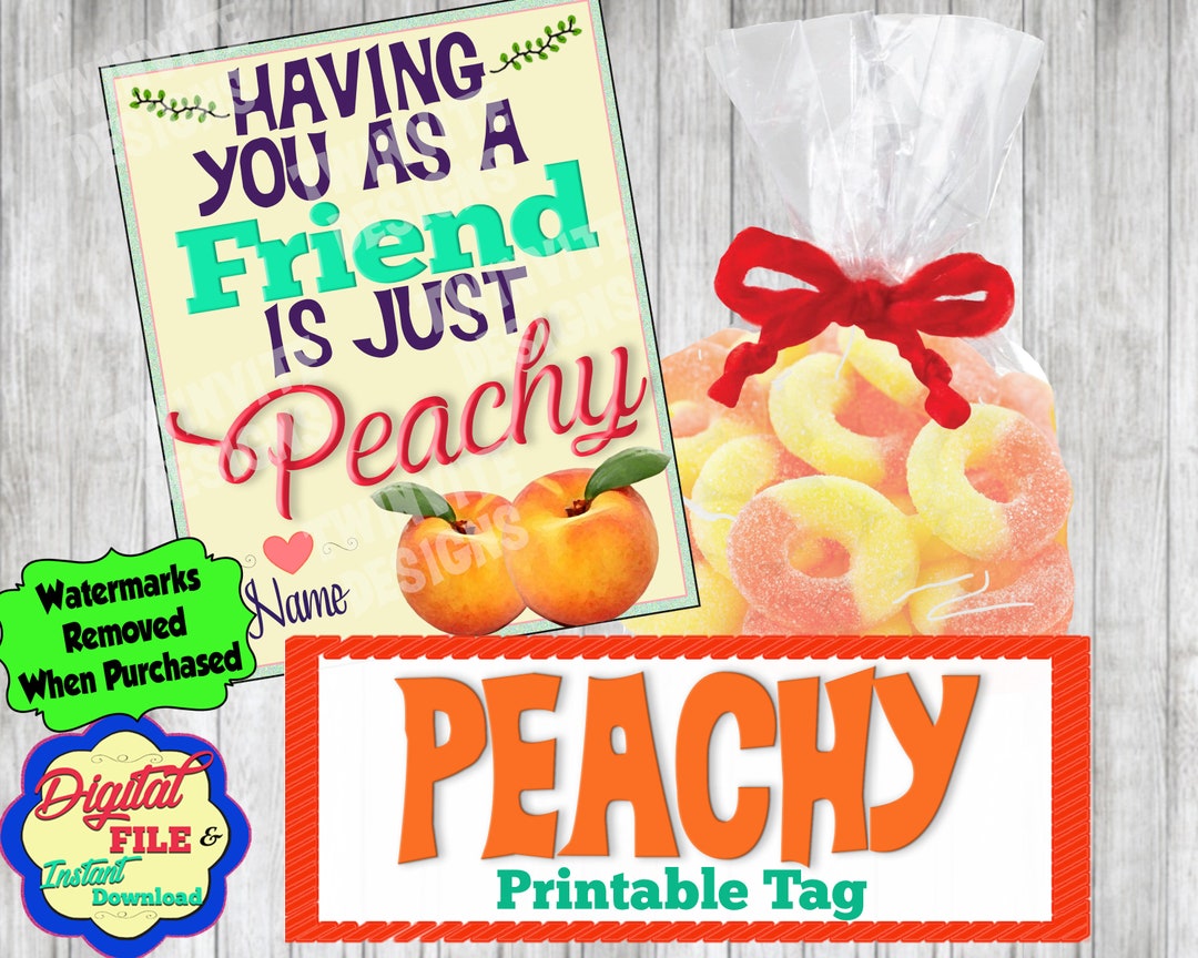 Just Peachy Gift Tag, Customized Note With Peach Gift, Personalized ...