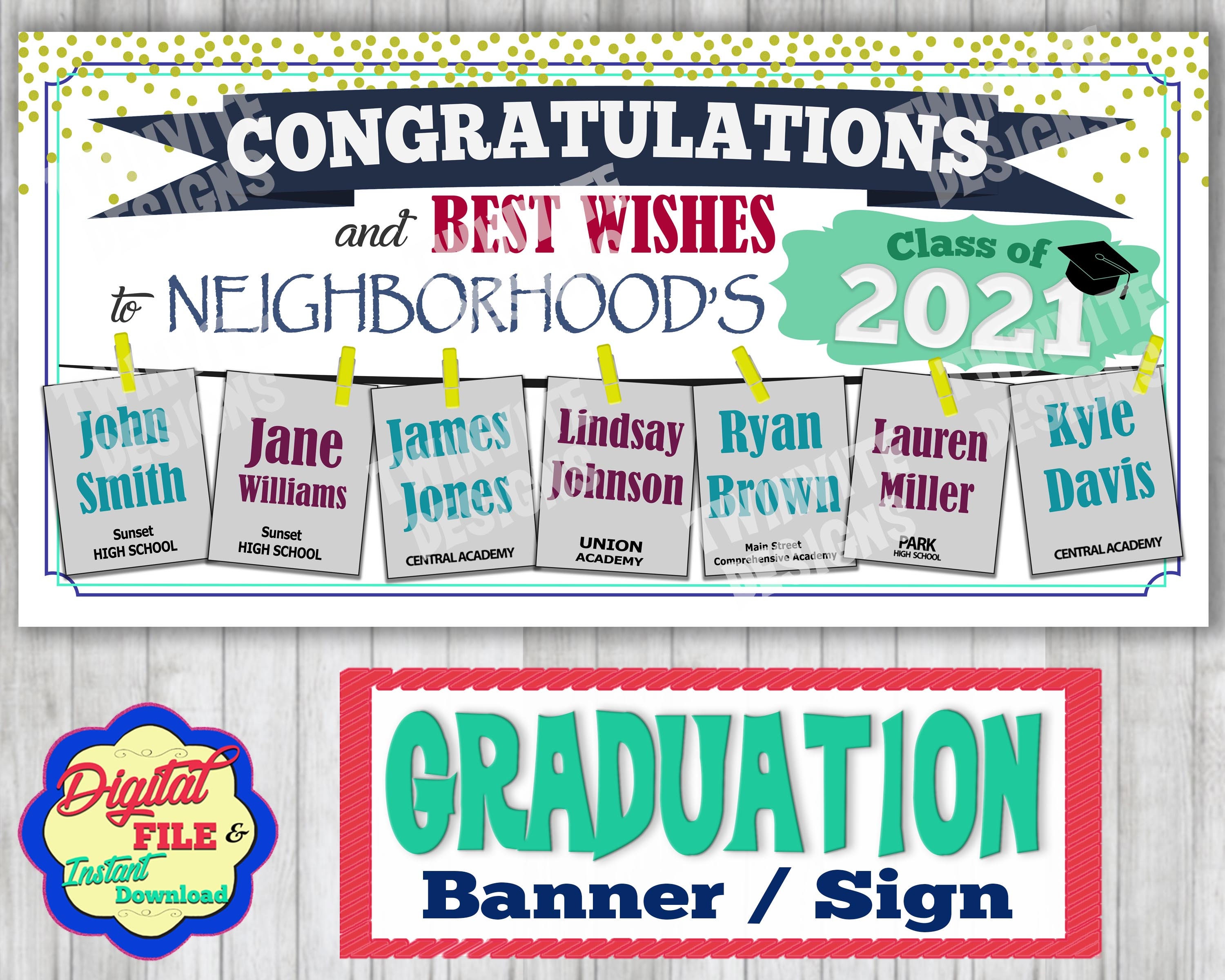 Graduation Banner, Neighborhood Town Sign Honoring Seniors ...